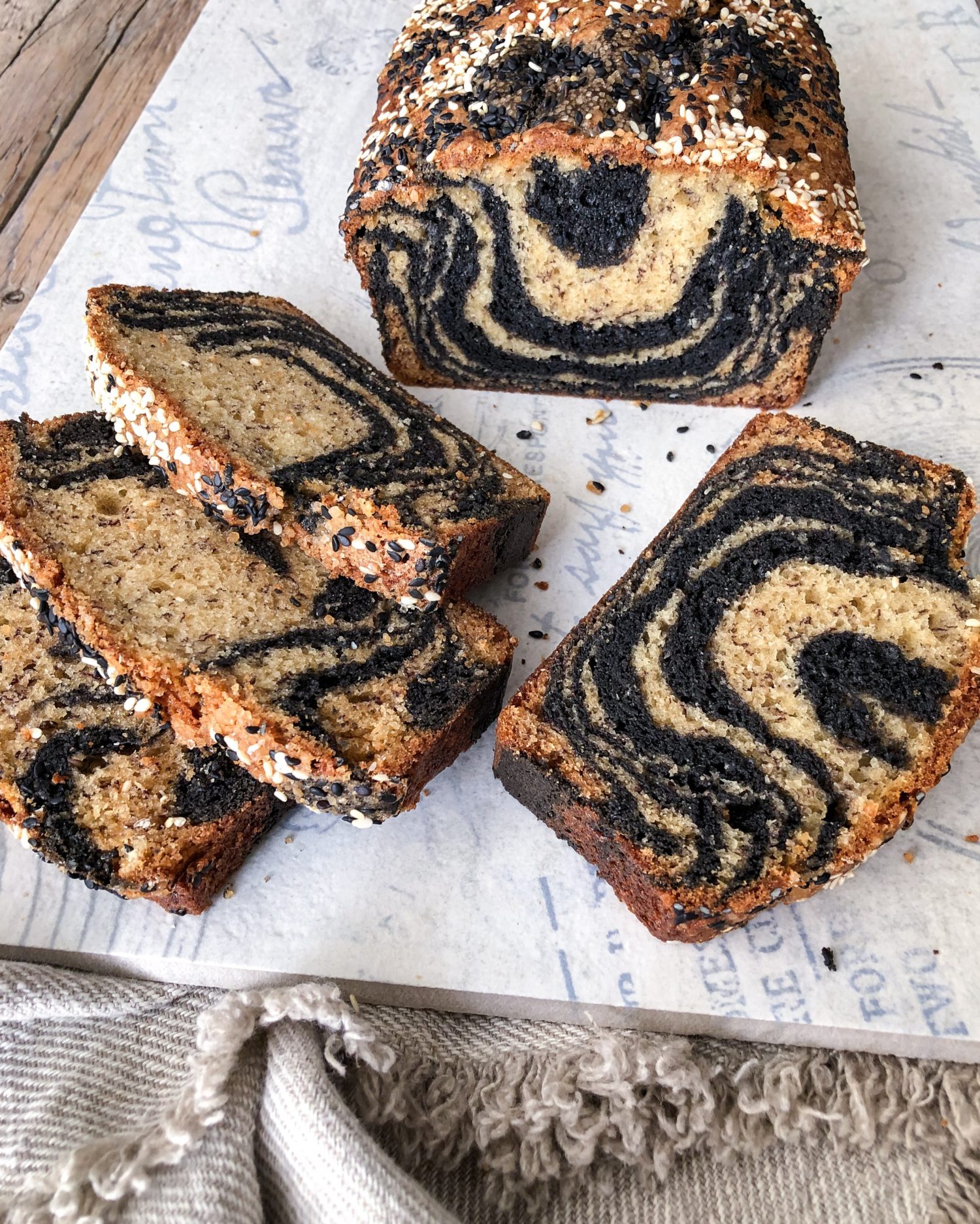 Zebra Black Tahini Banana Bread | The Lemon Apron